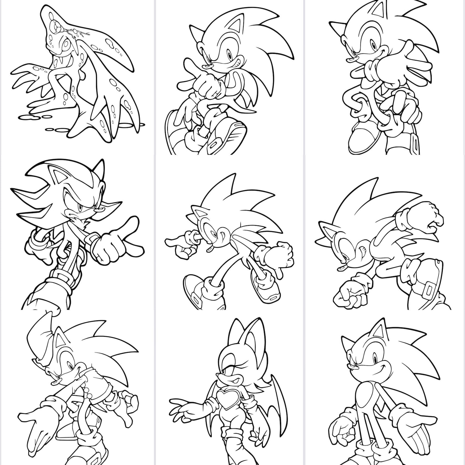 Sonic Coloring Pages for Children and Adults-anime Art-digital Download ...