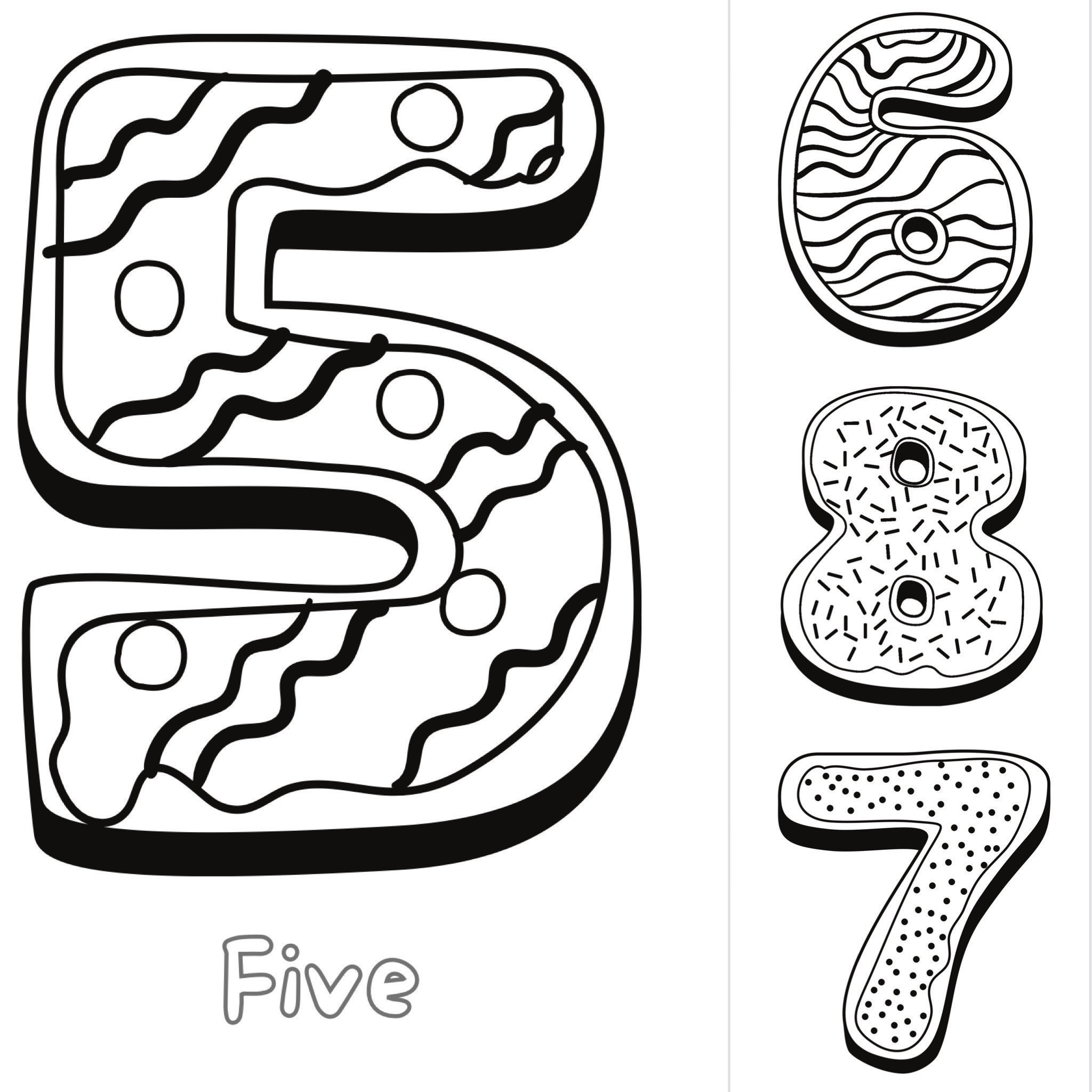 Numbers 1-50 Printable Coloring Pages-instant Download-learning ...