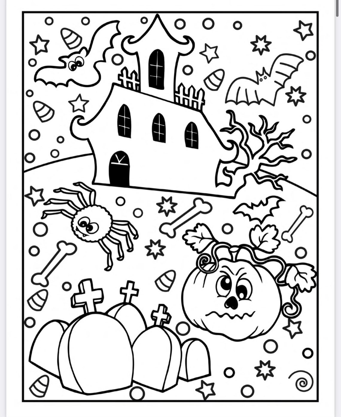 Halloween 50 printable coloring pages-instant download-holiday | Etsy
