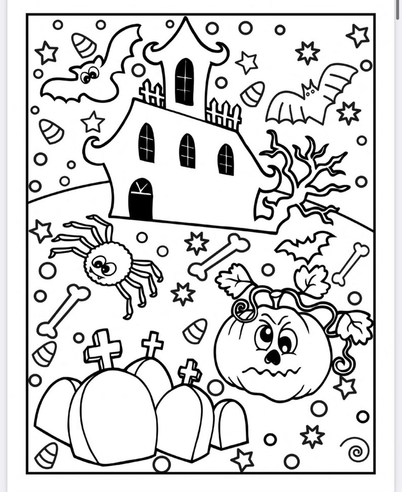 Halloween 50 Printable Coloring Pages-instant Download-holiday - Etsy