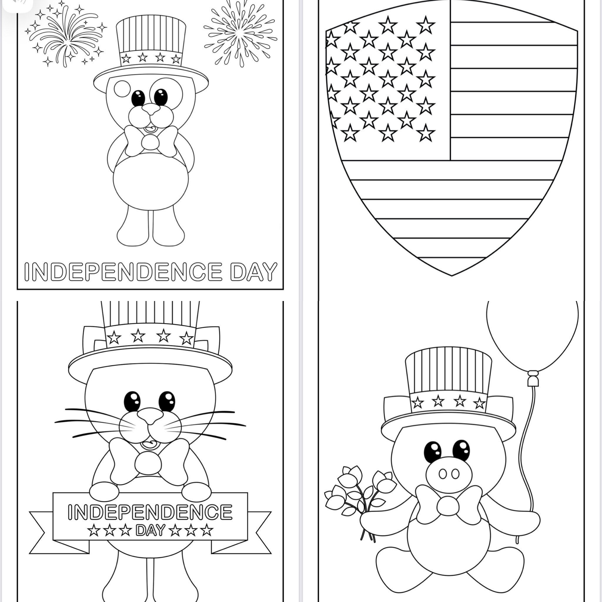 Fourth of July Coring Pages- Kids Fun Activities-20 Independence Day ...