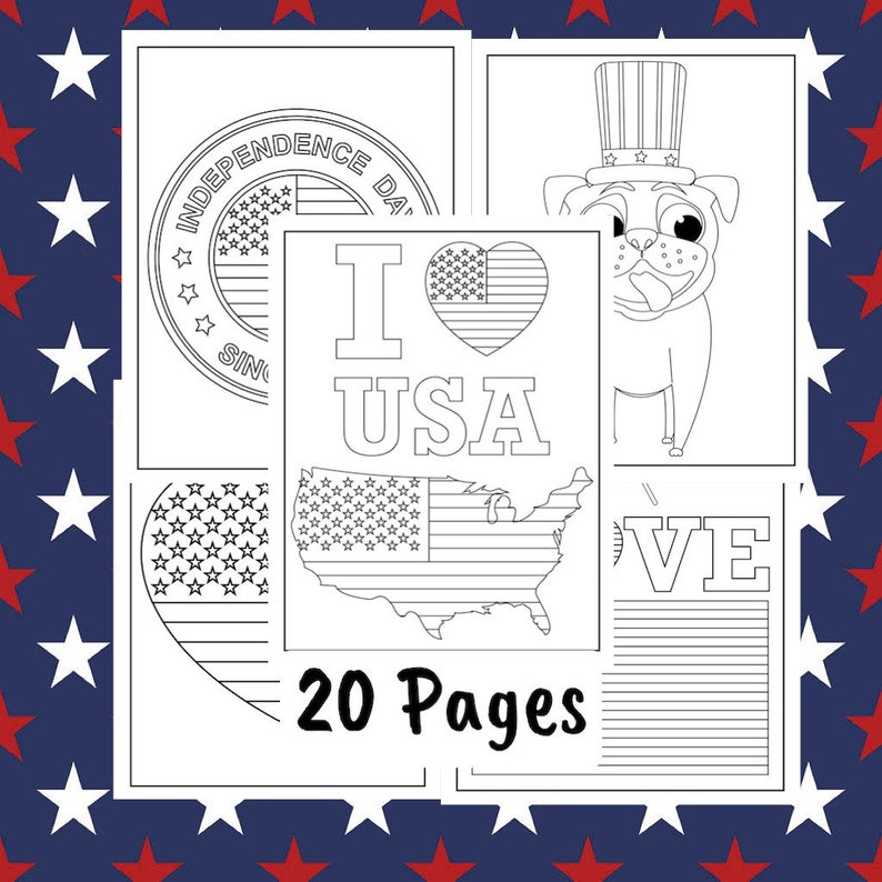 Fourth of July Coring Pages- Kids Fun Activities-20 Independence Day ...