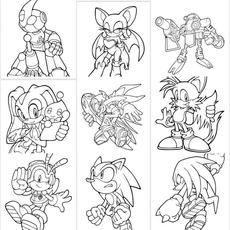 Sonic Coloring Pages for Children and Adults-anime Art-digital Download ...