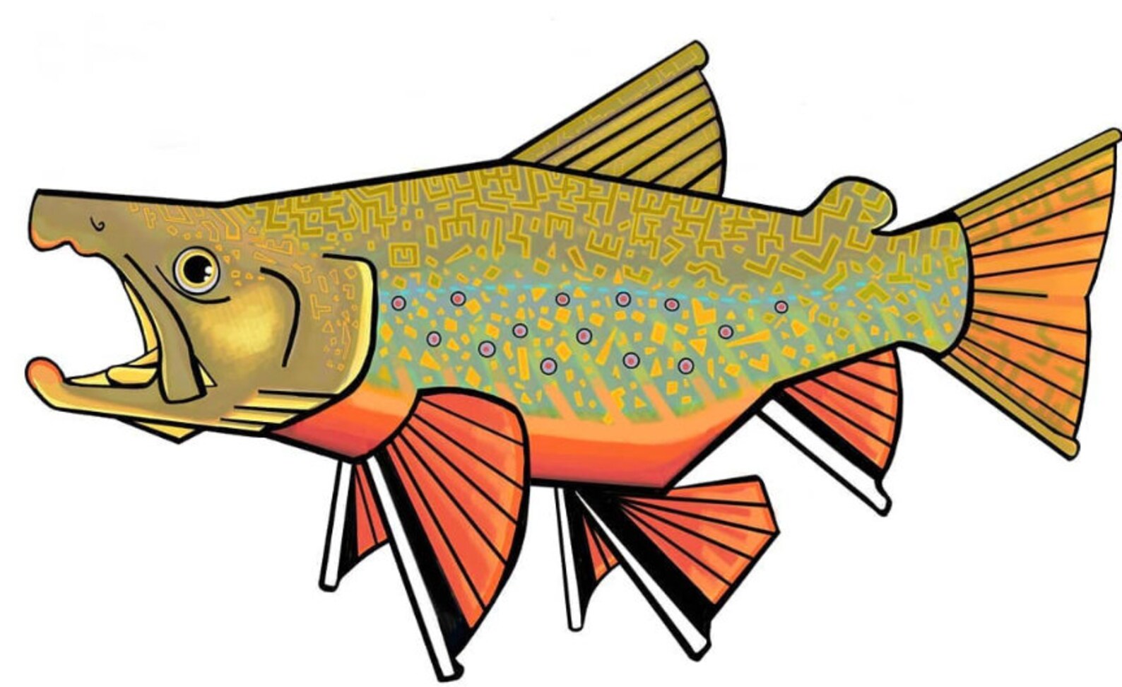 Brook Trout Sticker Waterproof Decal Original Artwork - Etsy