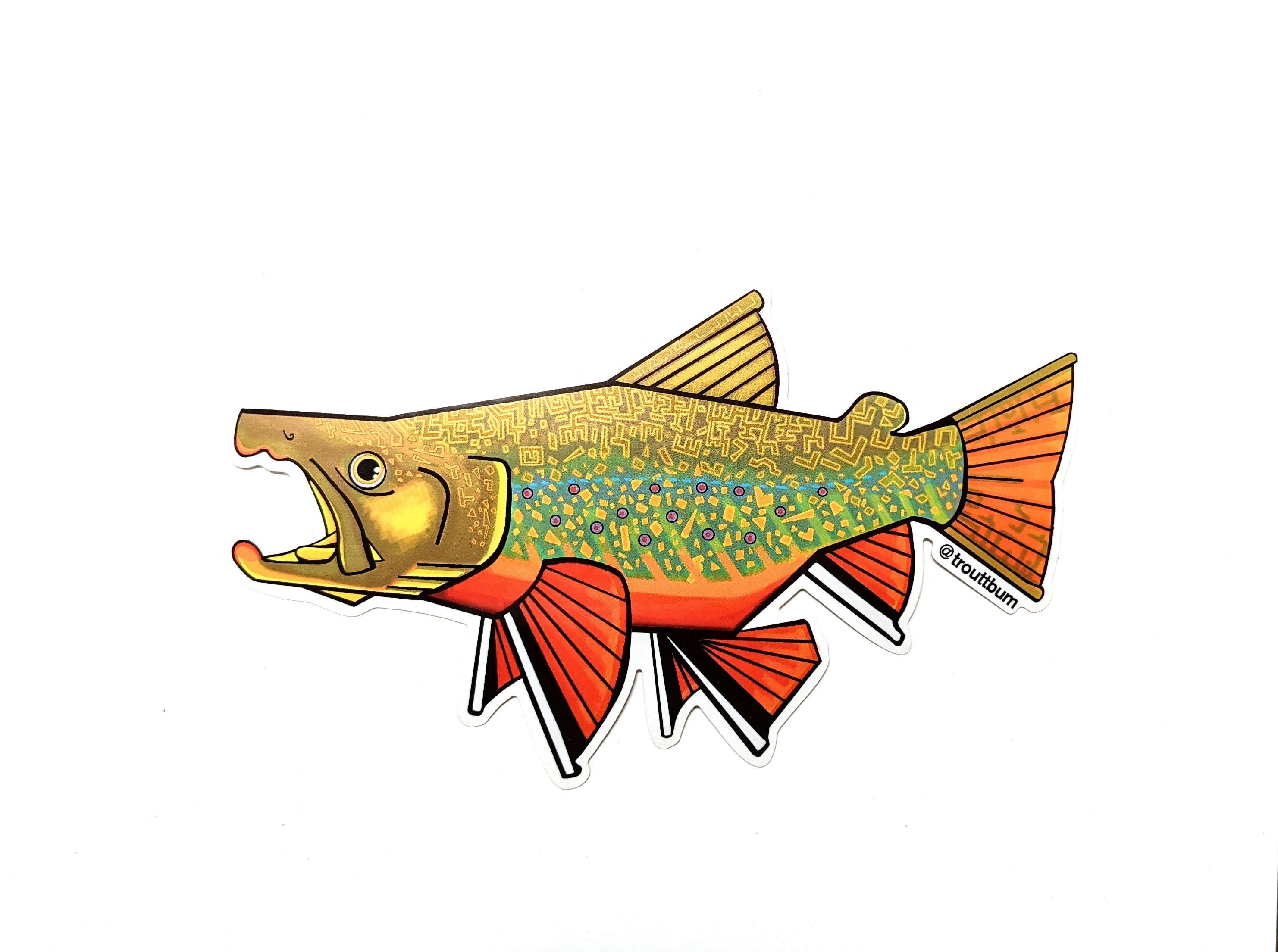 Brook Trout Sticker Waterproof Decal Original Artwork - Etsy