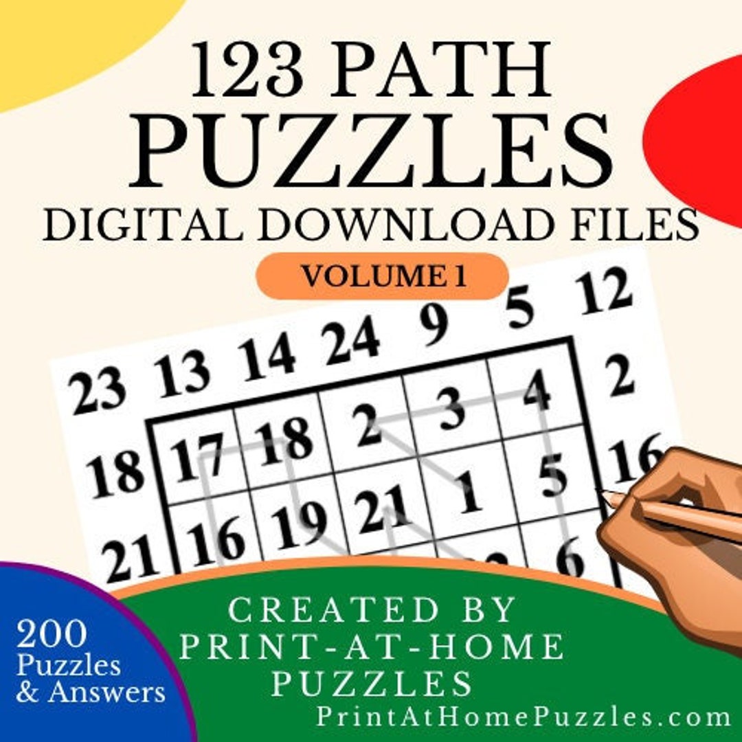 123 Path Puzzle Book - Easy Level - 200 Puzzles - Digital Download - Etsy