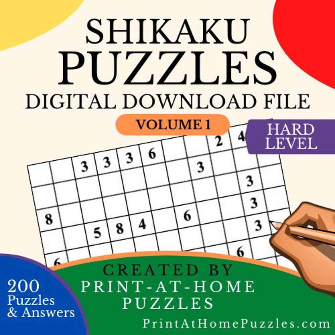 Shikaku Puzzle Book - Hard Level - 200 Puzzles - Digital Download - Etsy