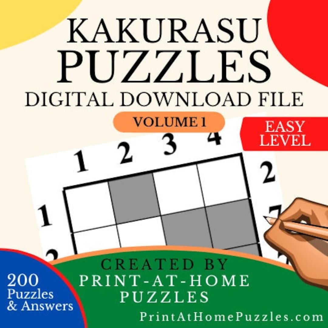 Kakurasu Puzzle Book - Easy Level - 200 Puzzles - Digital Download - Etsy