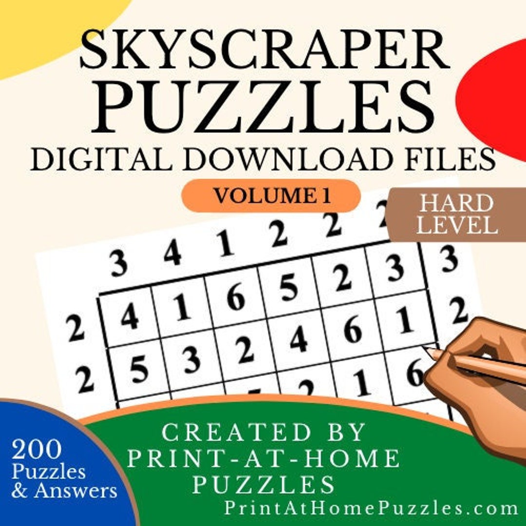 Skyscraper Puzzle Book - Hard Level - 200 Puzzles - Digital Download - Etsy