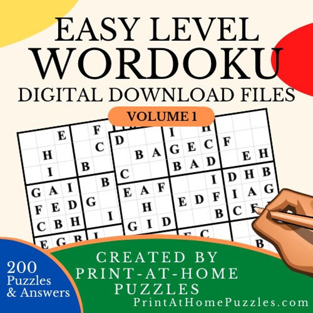 Easy Level Wordoku Puzzle Book - 200 Puzzles - Digital Download - Etsy