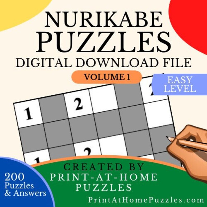 Nurikabe Puzzle Book - Easy Level - 200 Puzzles - Digital Download - Etsy