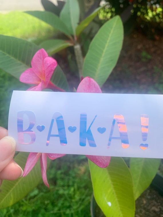 Baka Holographic Vinyl Decal Kawaii Idiot Anime Stickers - Etsy