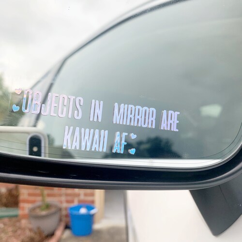 Object in Mirror Are Kawaii AF Sticker Vinyl Decal Cute Heart - Etsy