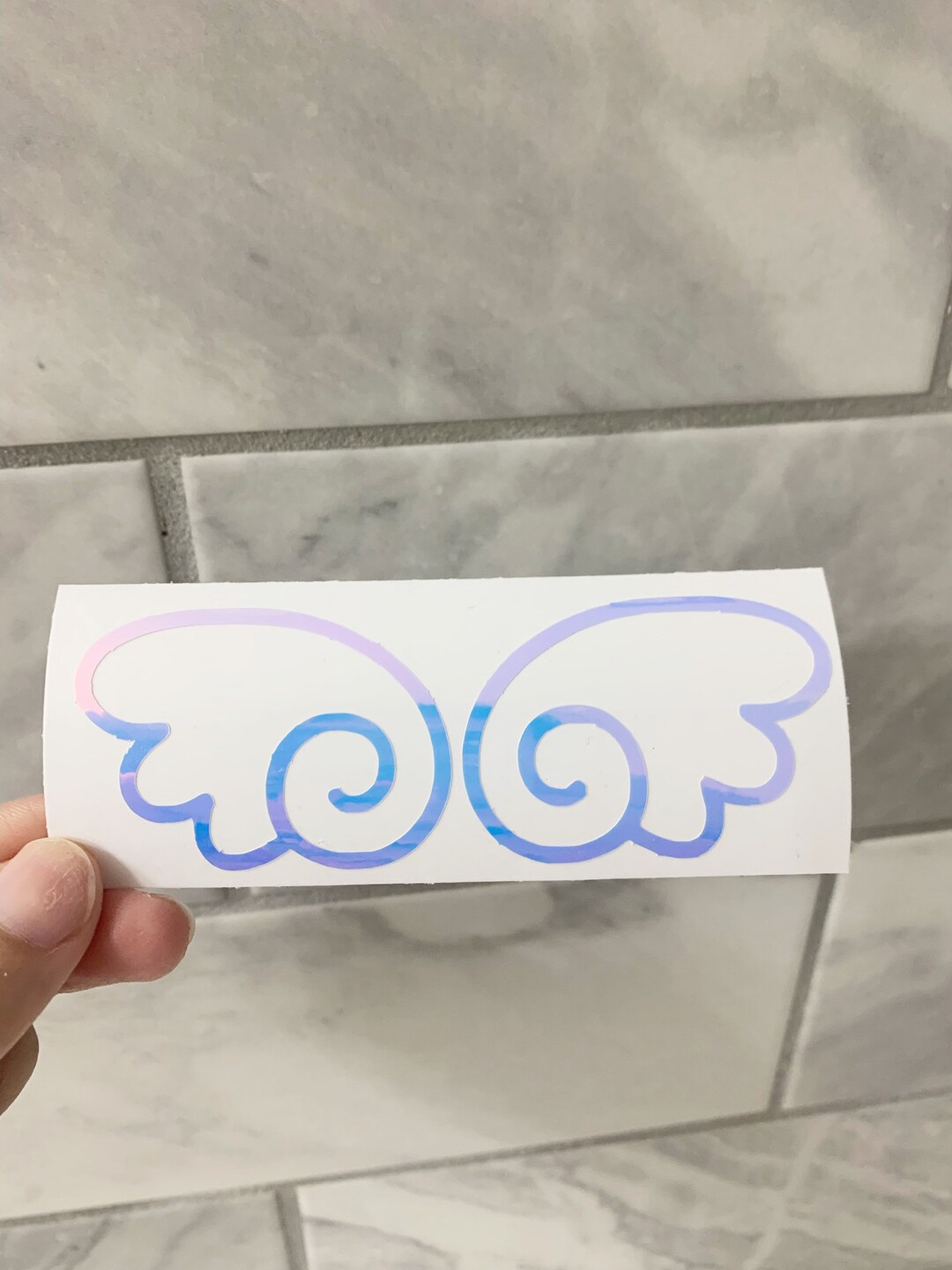 Kawaii Sakura Wings Decals, Holographic Angel Wing Vinyl Decal, Anime ...