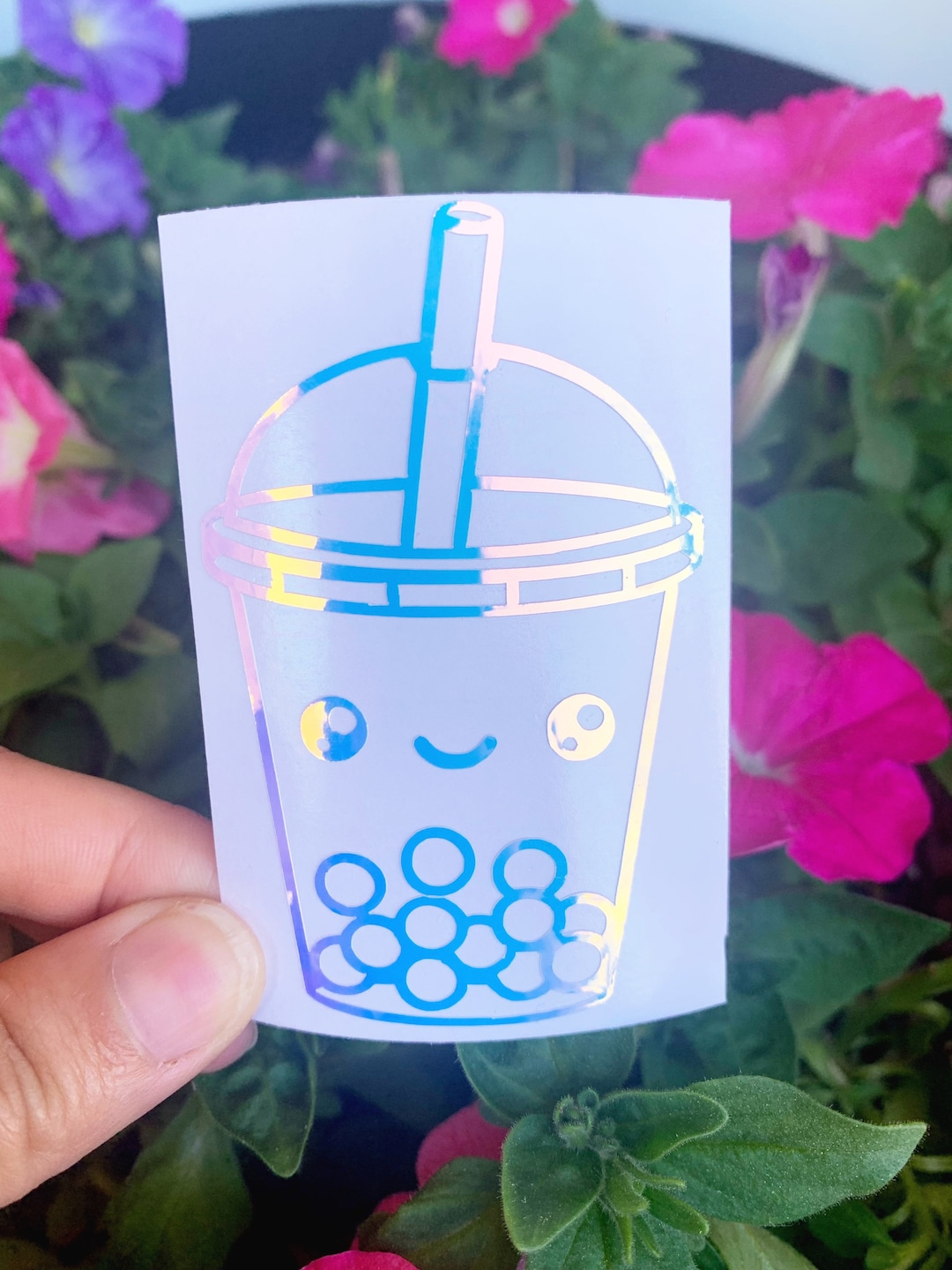 Kawaii Boba Decal, Boba Car Decal, Holographic Boba Stickers, Kawaii ...