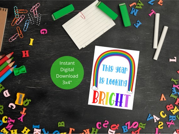 Bright Year Gift Tag Printable School Tag - Etsy