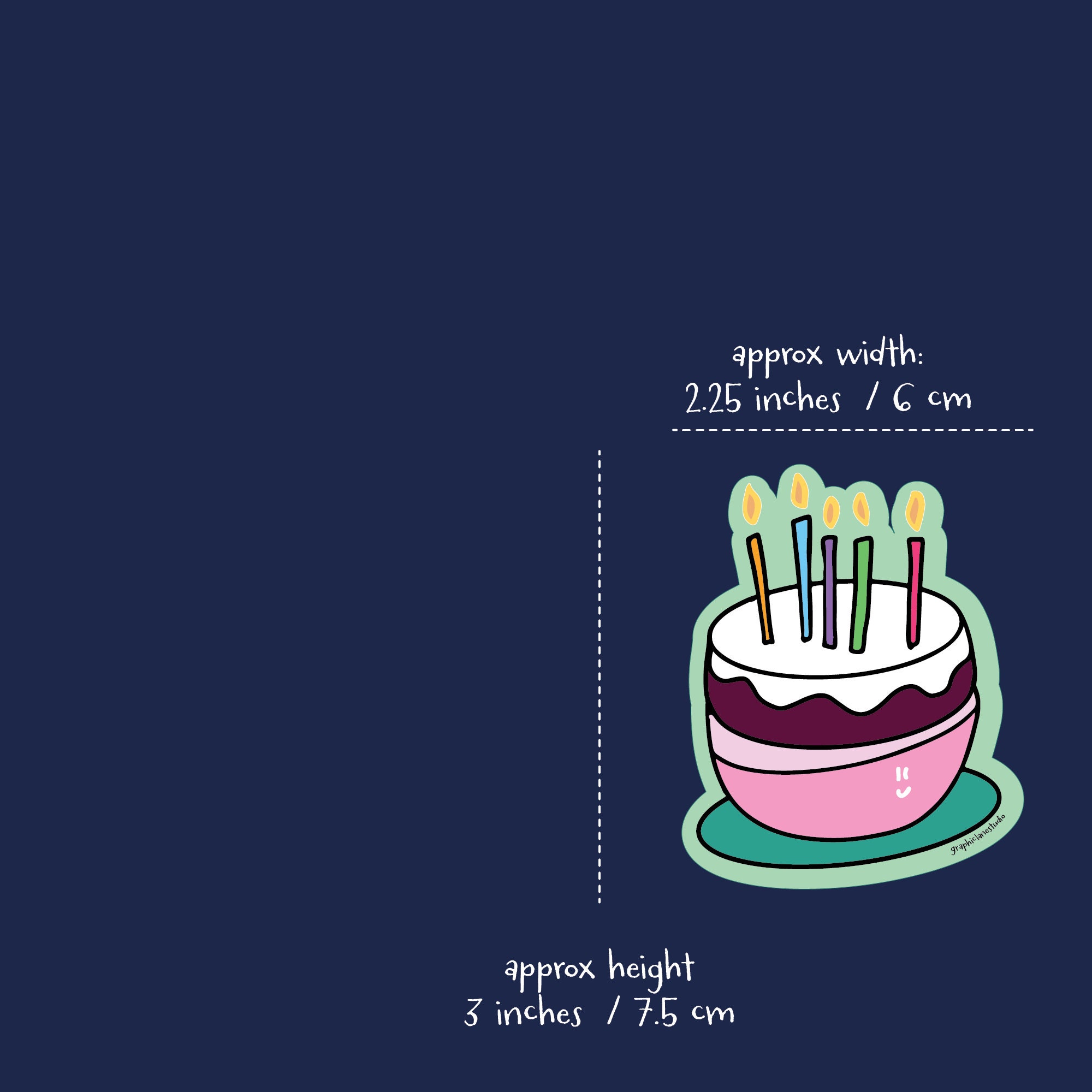 Birthday Cake Vinyl Sticker / Birthday Sticker/laptop Sticker/cake ...