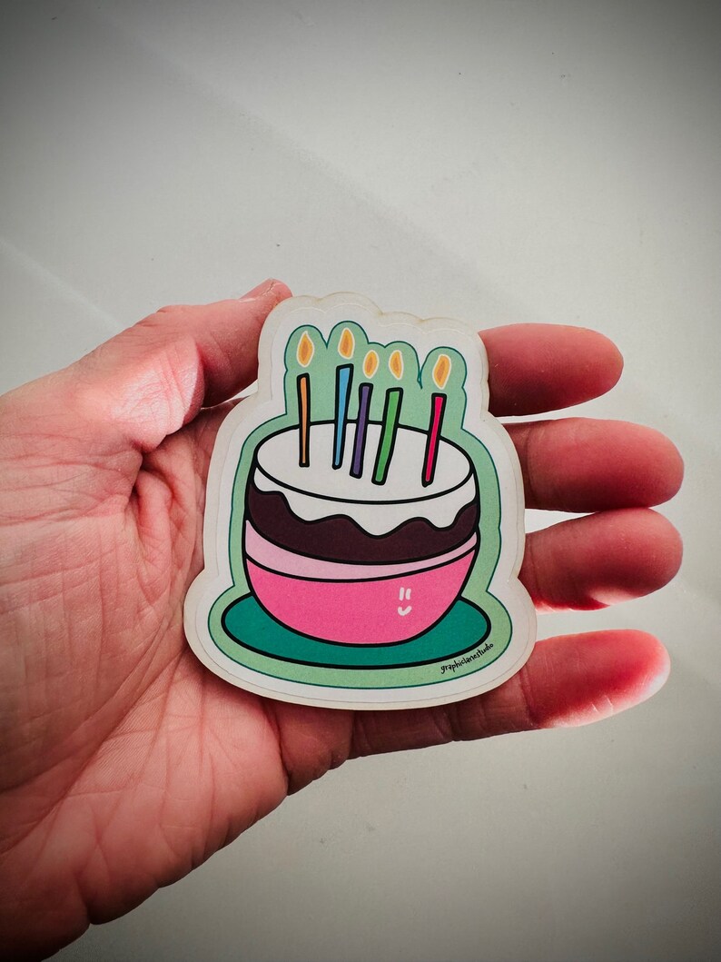 Birthday Cake Vinyl Sticker / Birthday Sticker/laptop Sticker/cake ...
