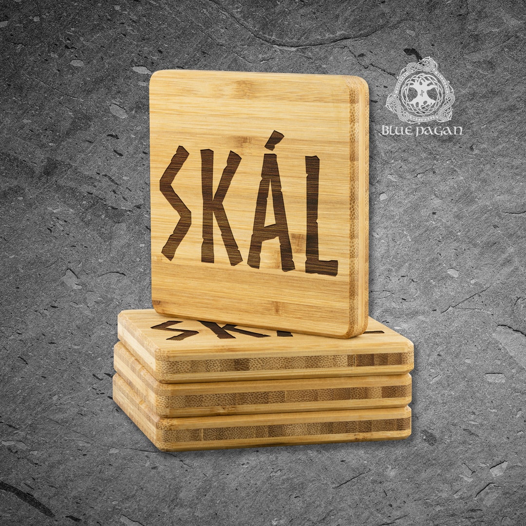 Skál Norse Viking Toast Coasters, Scandinavian, Nordic Medieval Vikings ...