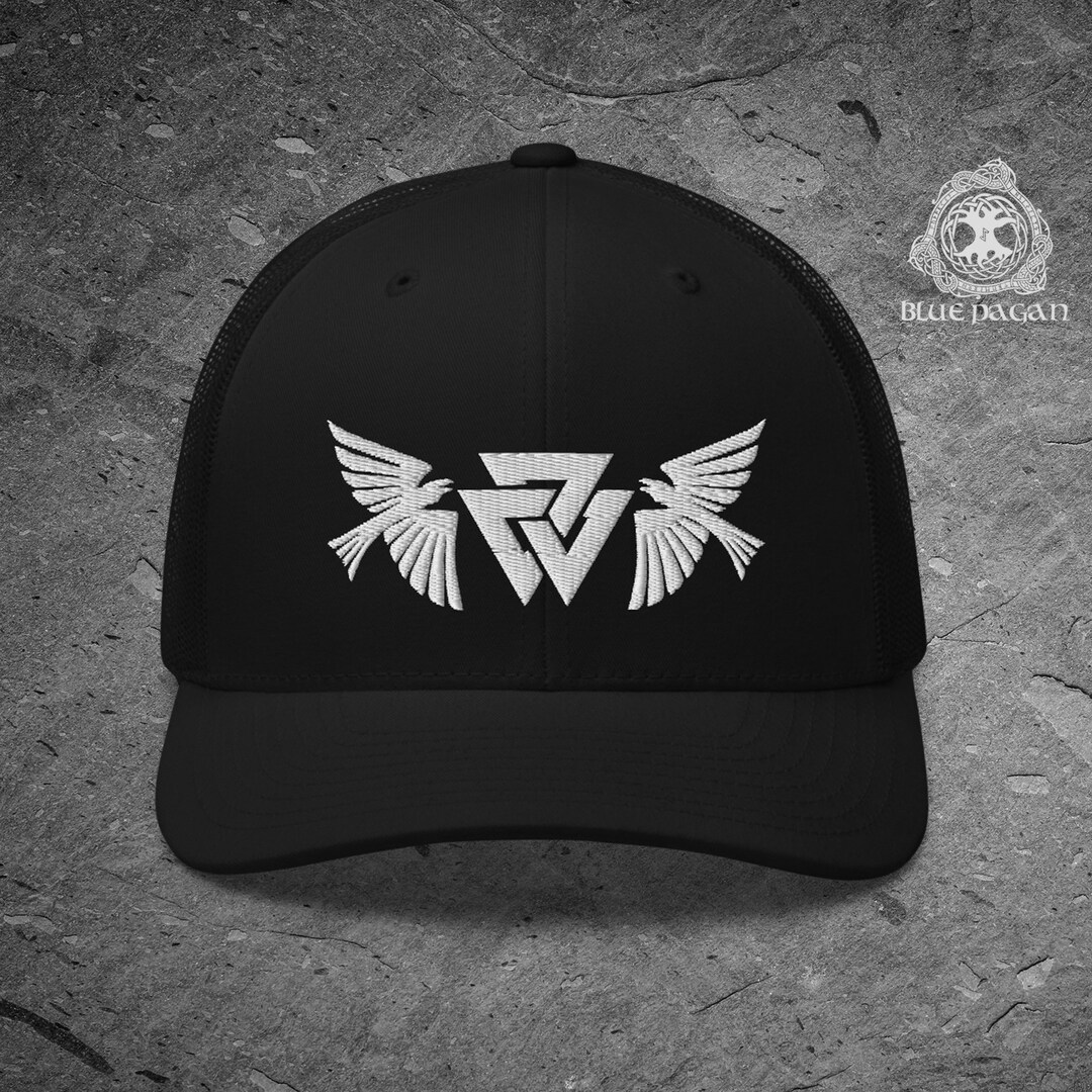 Norse Viking Raven Valknut Trucker Cap, Valhalla Asgard Mythology Hat ...