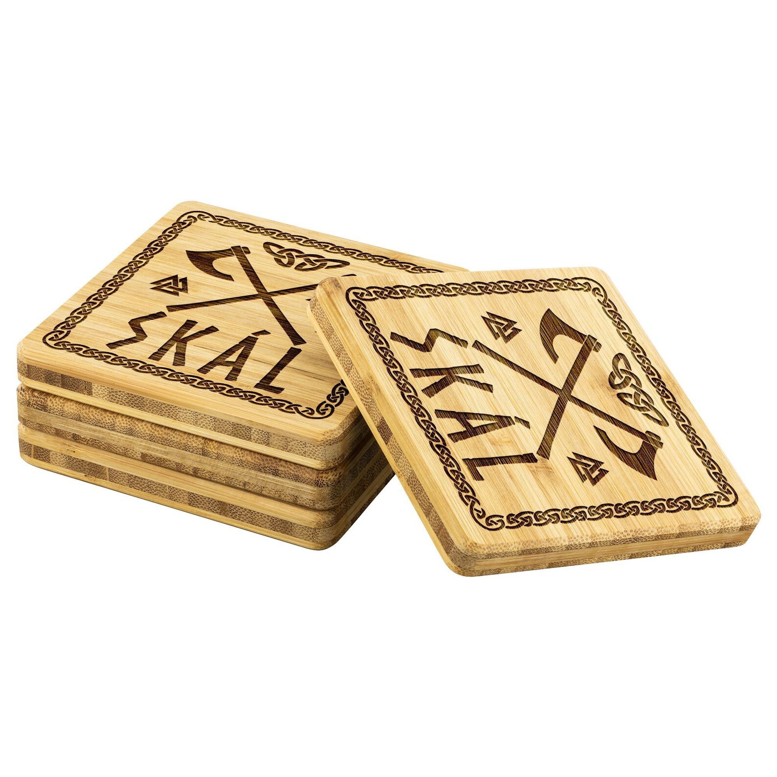 Norse Skál Toast Viking Axe Celtic Knot Coasters Nordic - Etsy