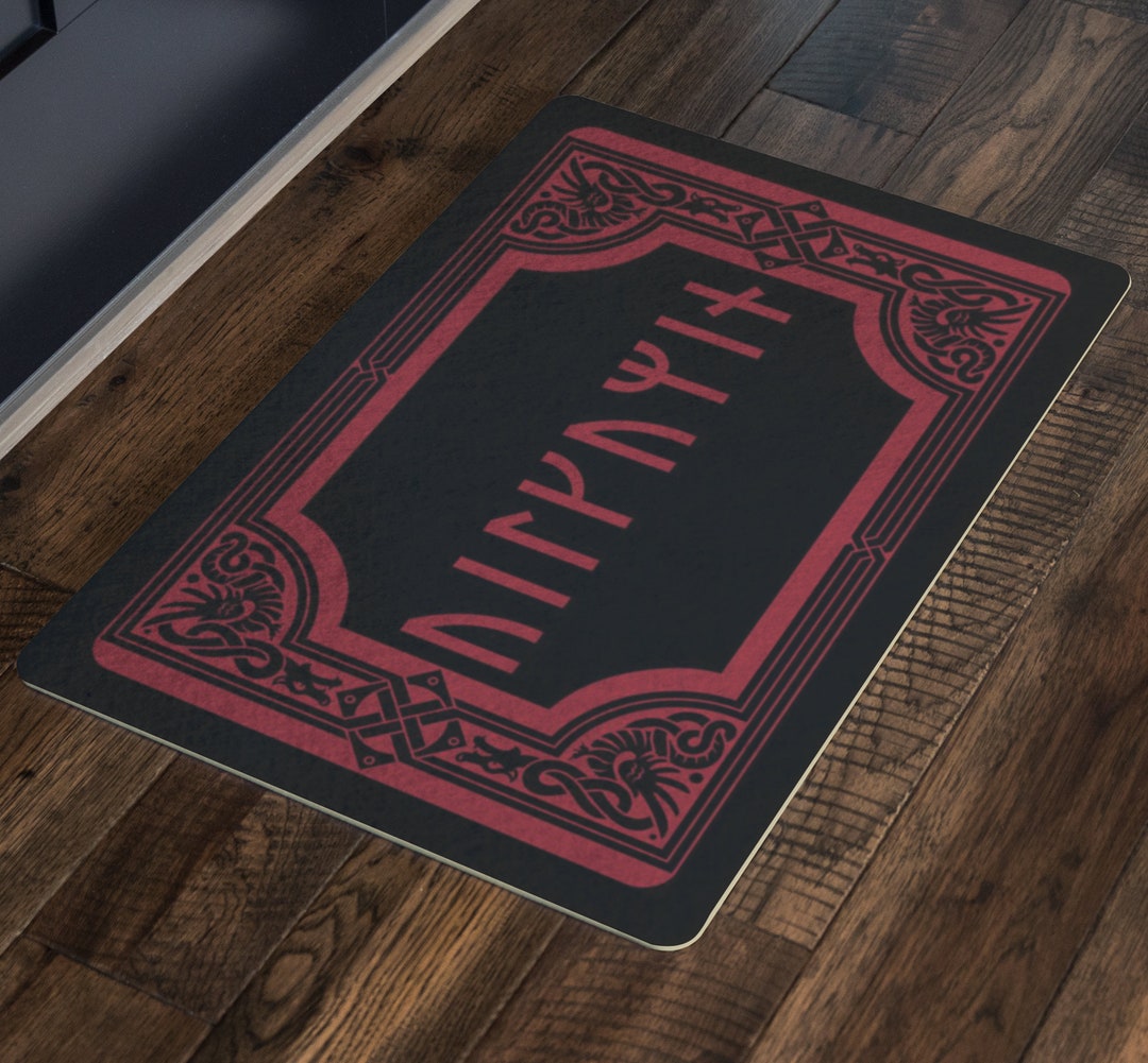 Norse Futhark Viking Runes Welcome Doormat, Norse Pagan, Rustic Viking ...