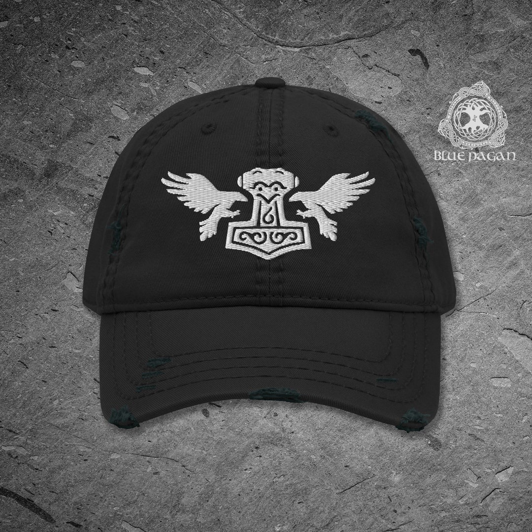 Thors Hammer Raven Norse Mjolnir Viking Hat, Valhalla Asgard Mythology ...