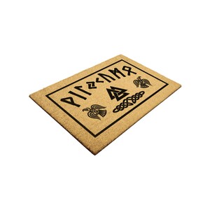 Norse Welcome Viking Elder Futhark Runes Raven Doormat, Norse Pagan ...