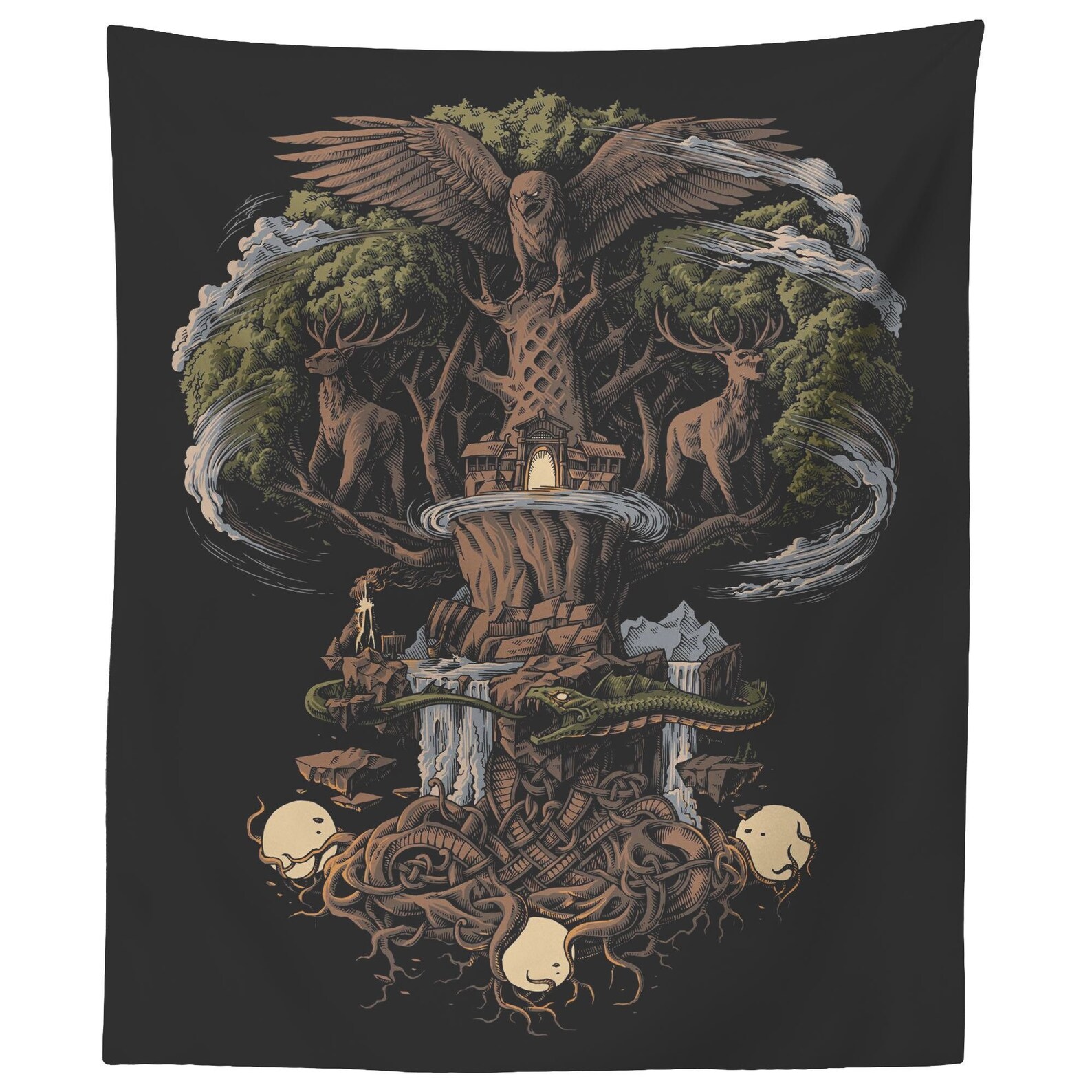 Yggdrasil Norse Tree of Life Tapestry Viking Pagan Wall Art | Etsy