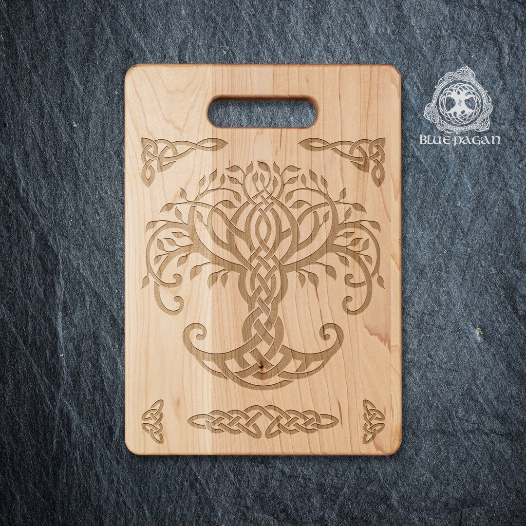 Norse Viking Yggdrasil Tree of Life Wood Cutting Board, Norse Mythology ...