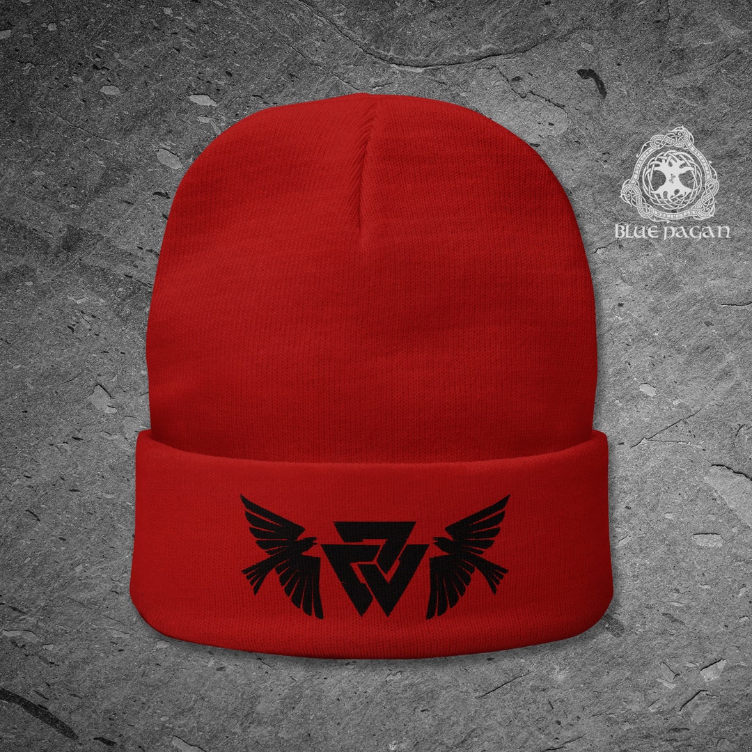 Norse Viking Raven Valknut Beanie Pagan Odin Ravens Hat - Etsy