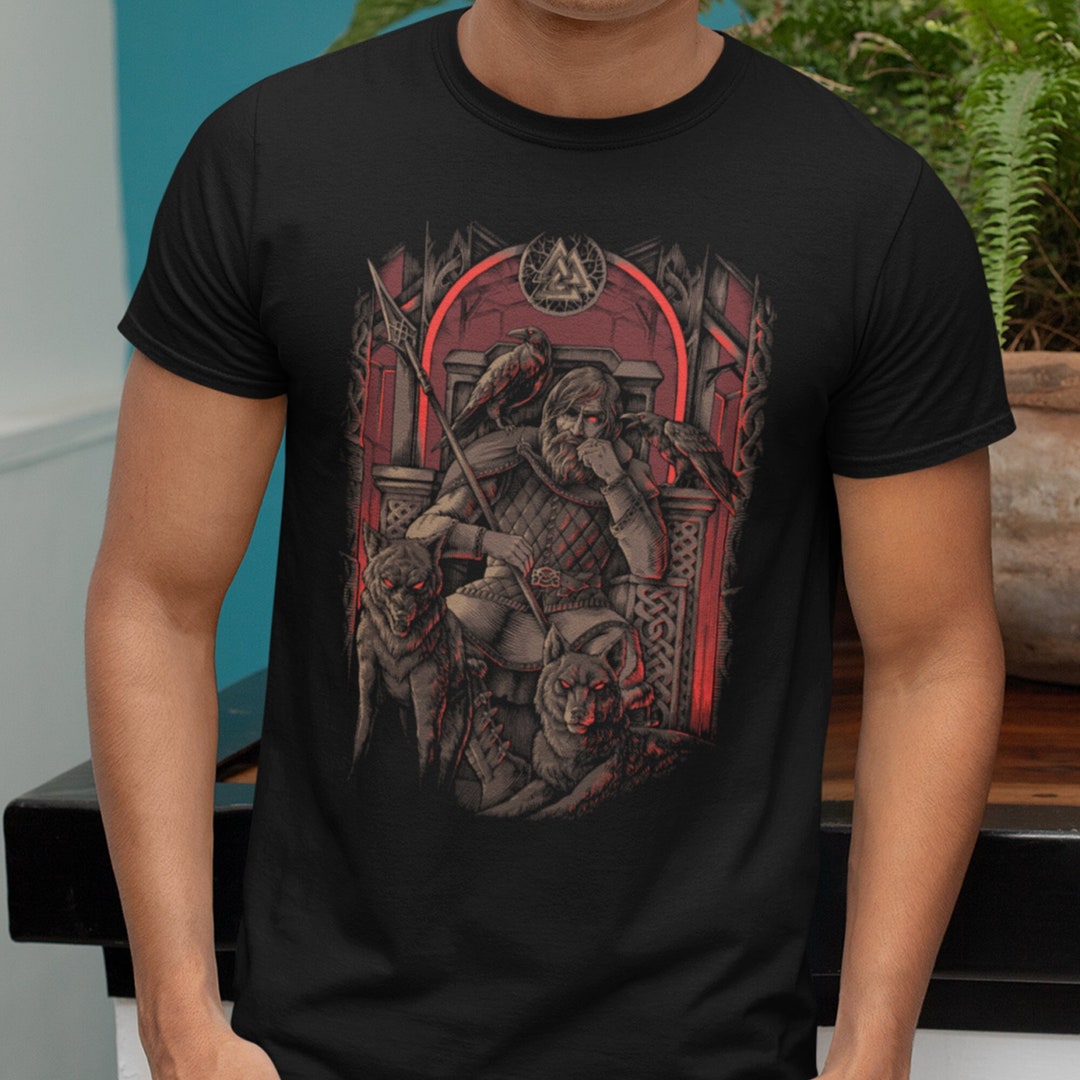 Norse Odin Viking Valhalla T-shirt, Norse Pagan Viking Mythology ...