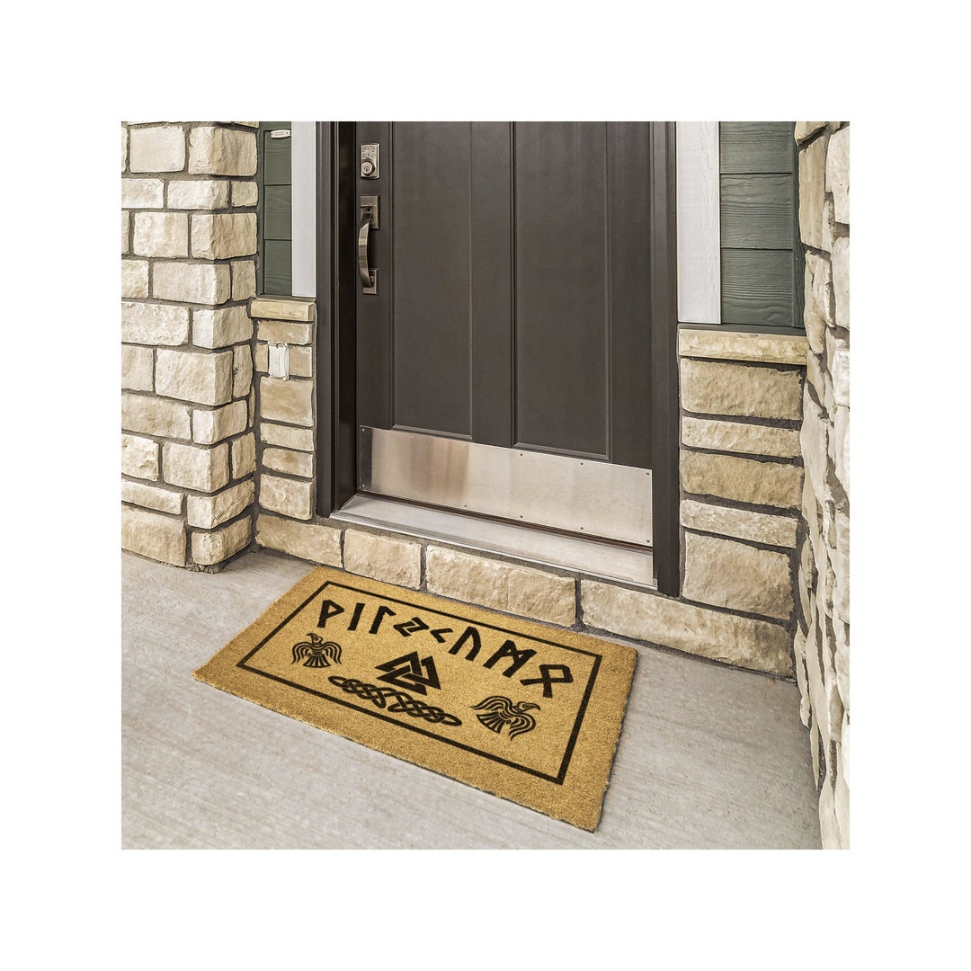 Norse Welcome Viking Elder Futhark Runes Raven Doormat, Norse Pagan ...