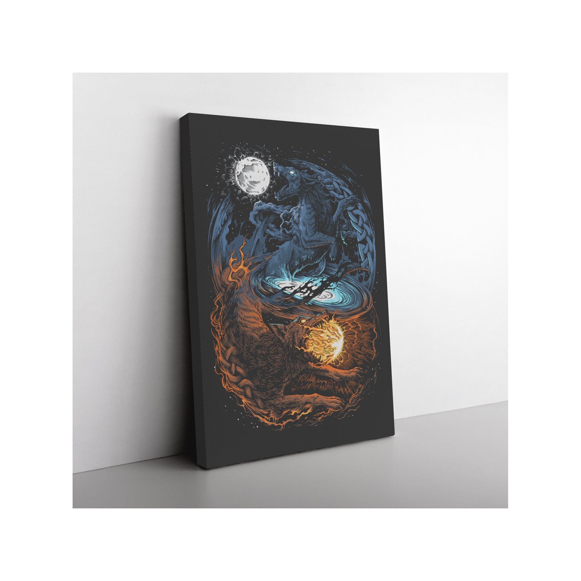 Norse Wolf Pagan Mythology Viking Canvas Art Viking Pagan - Etsy