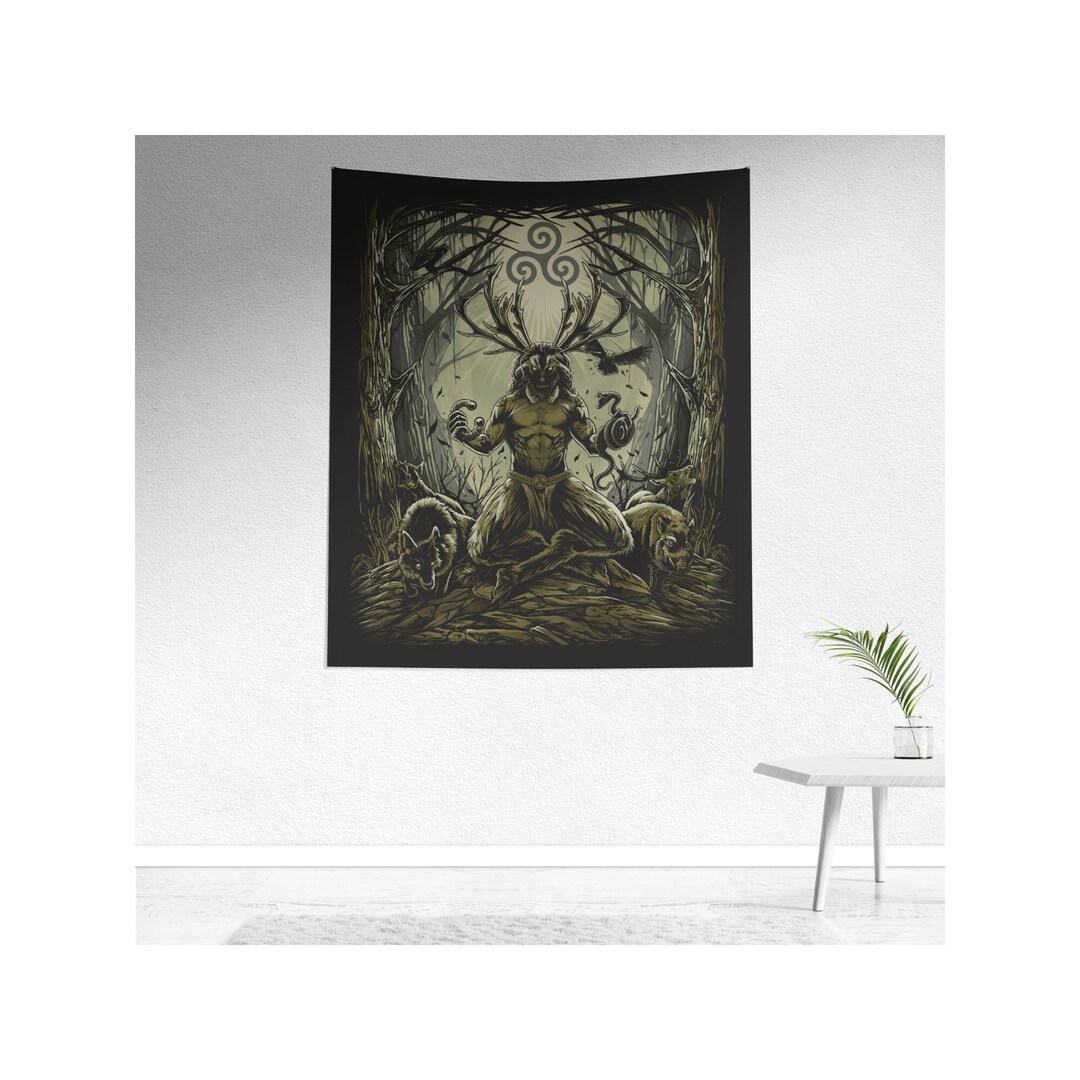 Celtic Cernunnos Pagan Irish Mythology Wall Tapestry Celtic - Etsy