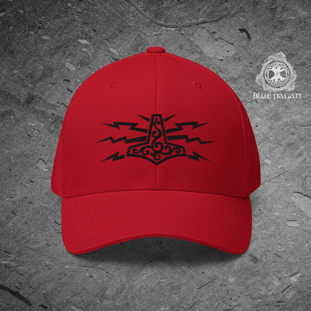 Mjolnir Norse Thors Hammer Viking Hat, Valhalla Asgard Mythology Cap ...