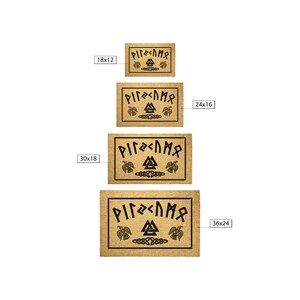 Norse Welcome Viking Elder Futhark Runes Raven Doormat, Norse Pagan ...