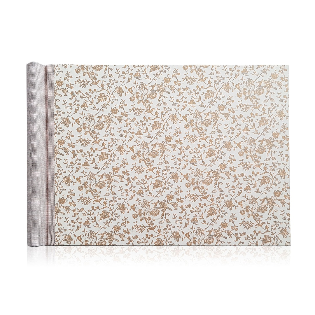 Spring Binder Gold Flower Vine Natural Linen, A4 Landscape Format - Etsy UK