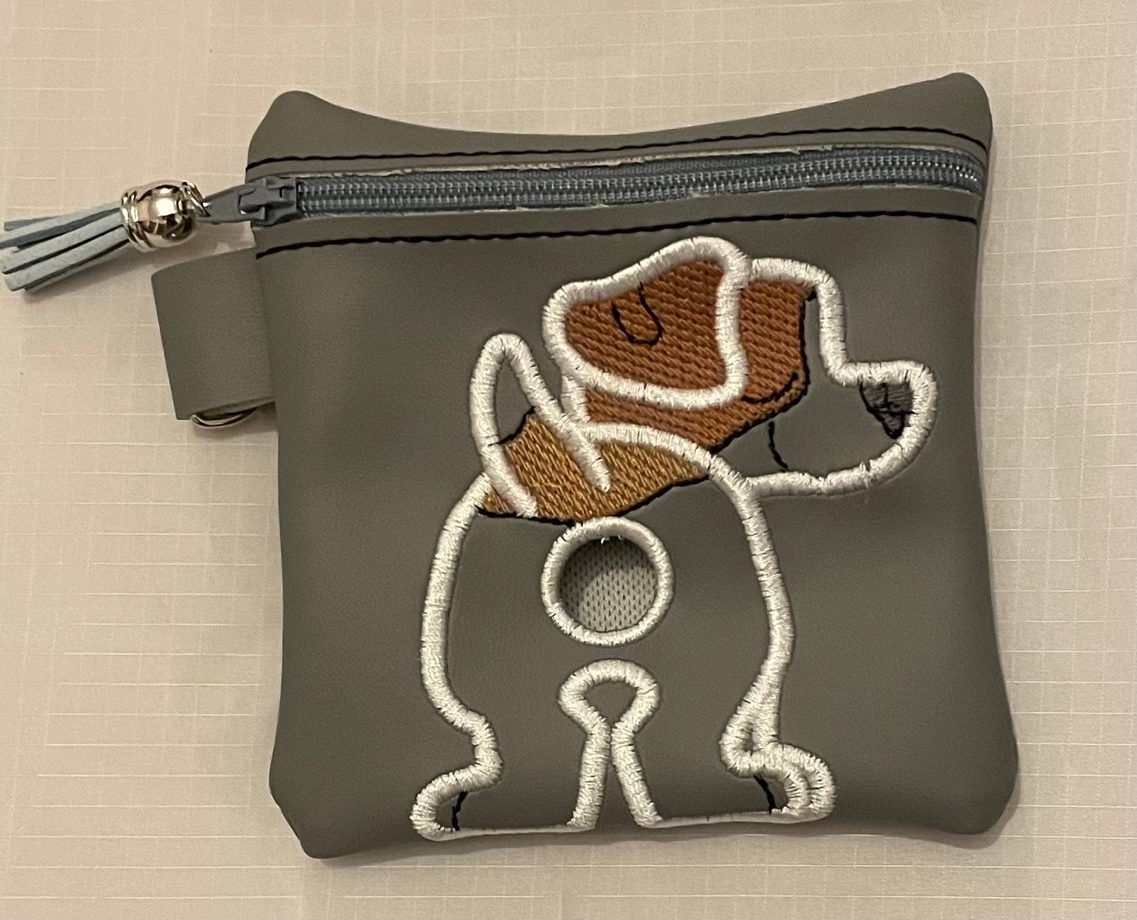 Small Embroidered Zipped Vinyl Pouch | Etsy