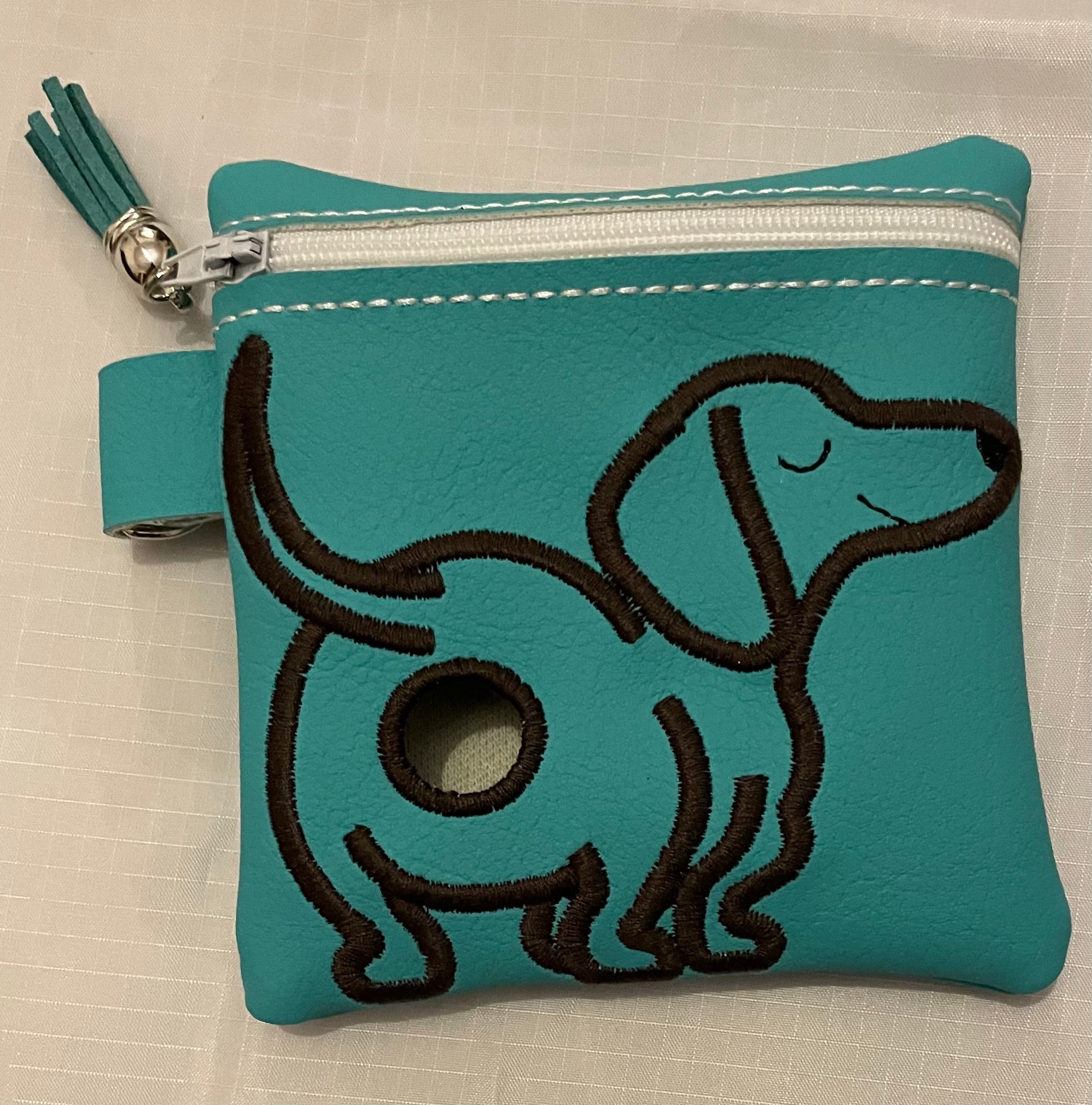 Small Embroidered Zipped Vinyl Pouch | Etsy