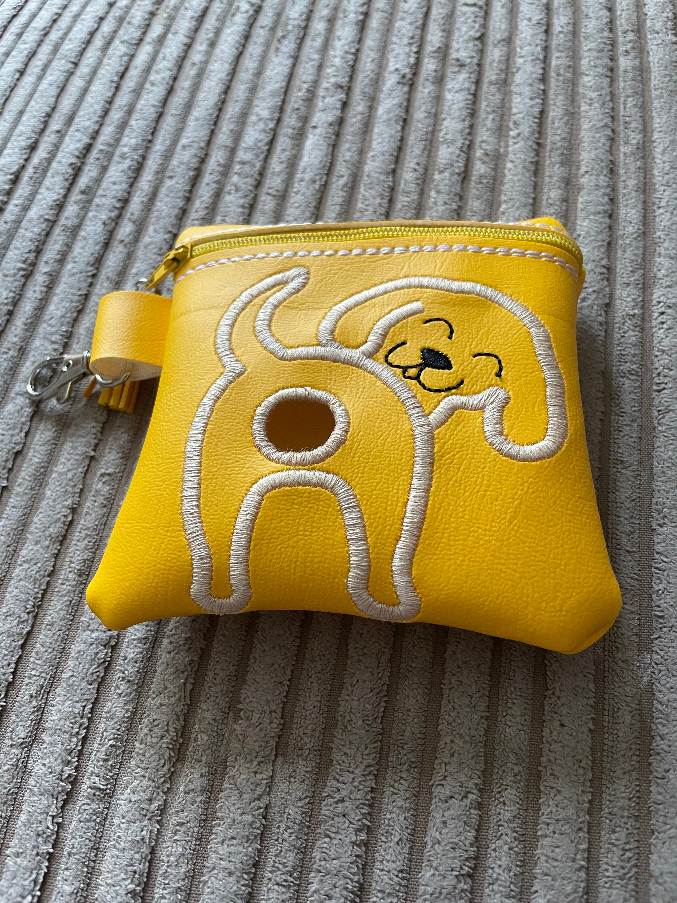 Small Embroidered Zipped Vinyl Pouch | Etsy