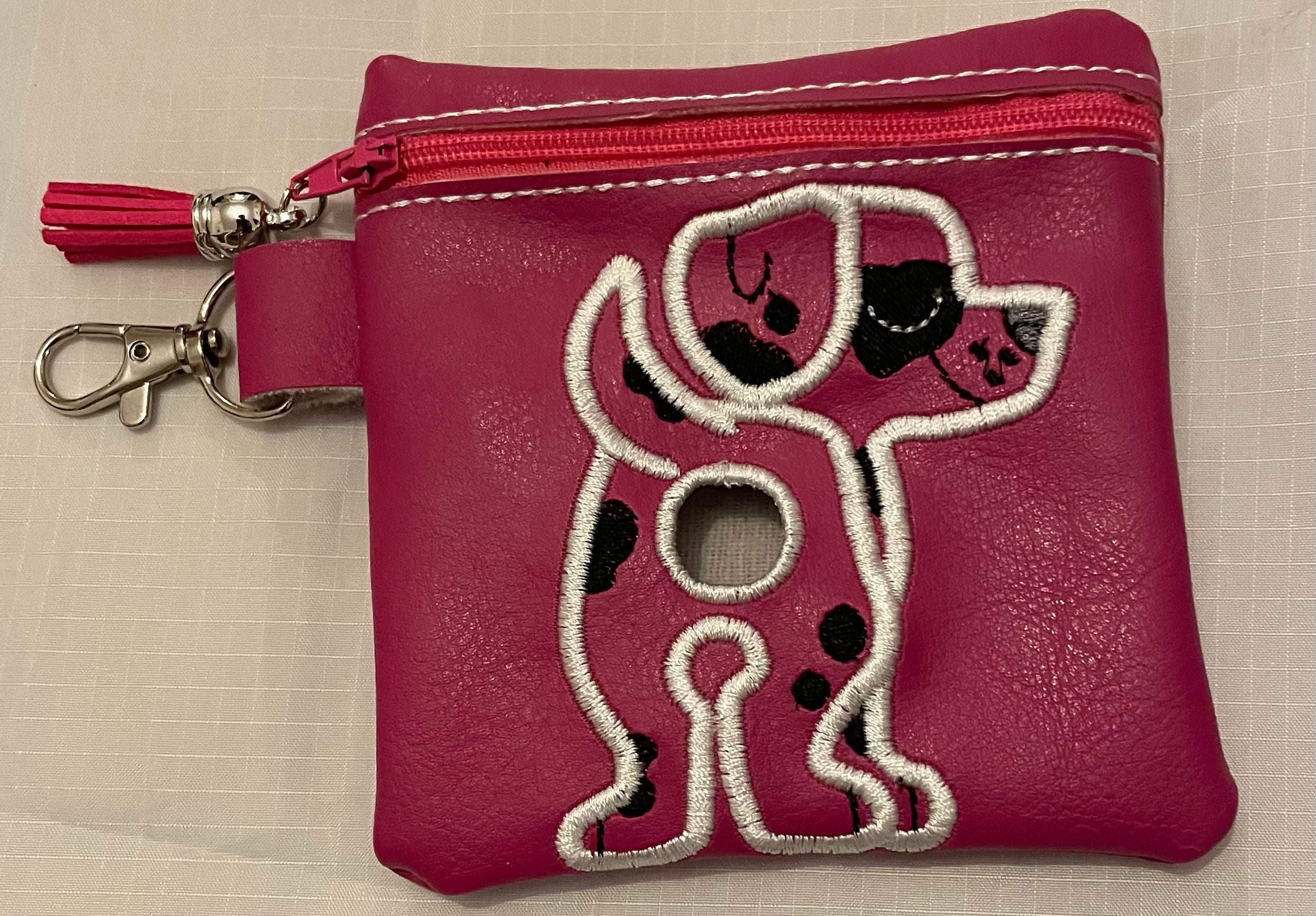 Vinyl Leatherette Handmade Embroidered Doggy Poo Bag Pouch | Etsy