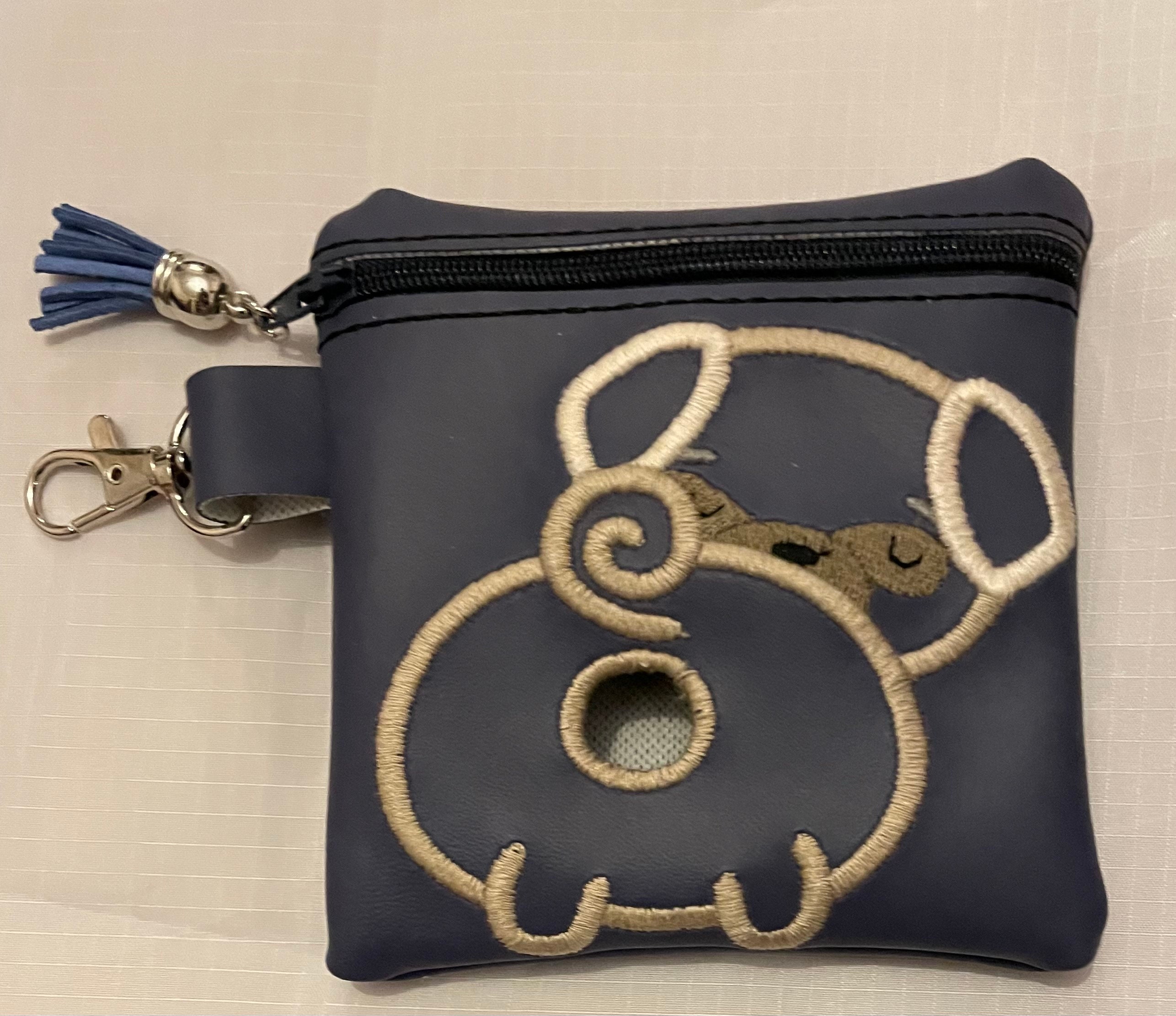 Small Embroidered Zipped Vinyl Pouch | Etsy