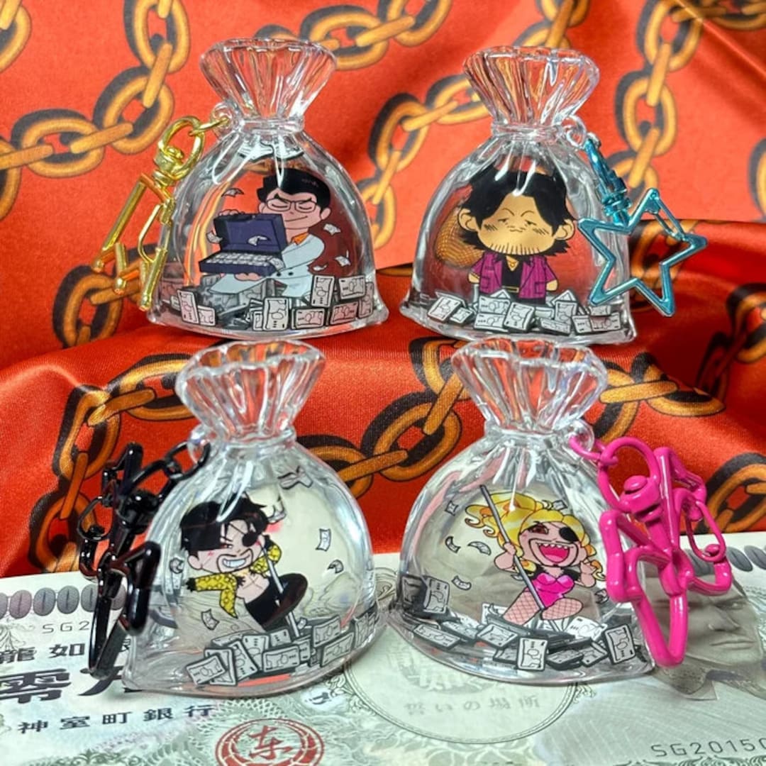 Liquid-filled Shaker Charms Featuring Crime Guys and Custom Made Yen ...
