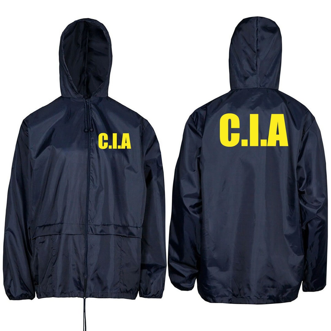 CIA Jacket Hooded Police Windbreaker Kagoul Rain Coat Adults - Etsy Canada