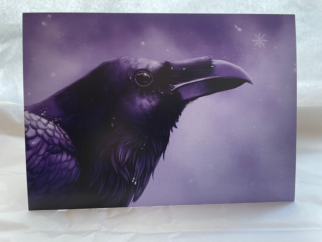 Winter Raven Card - Etsy