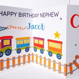 Birthday Card for Nephew Personalised Train Birthday Card for Nephew ...