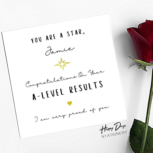 A Level Results Congratulations Card Exam Congrats Card, Gcse Result ...