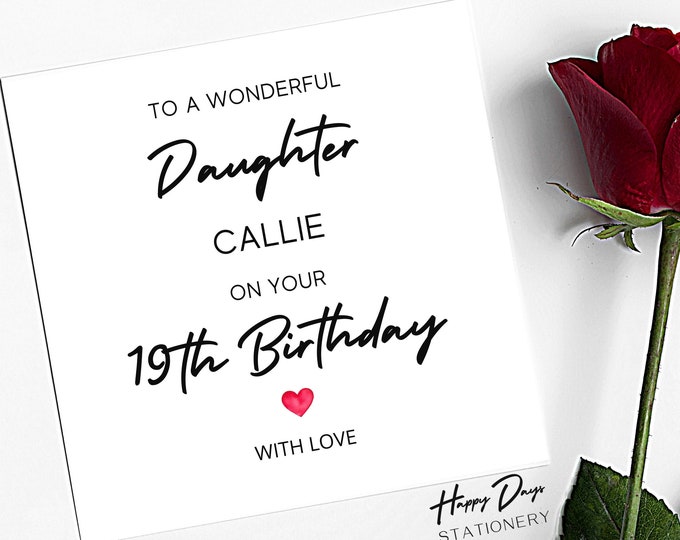 Daughter 19th Birthday Card 19th Birthday Card for Daughter - Etsy