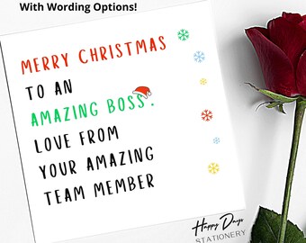 Boss Christmas Card | Etsy